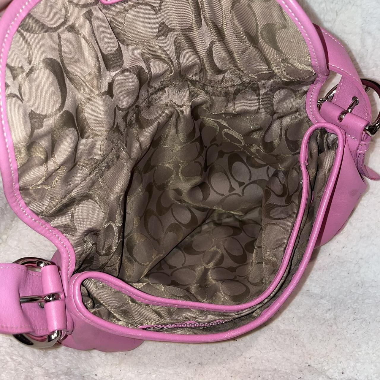 dark pink coach soho leather flap purse! has two... - Depop