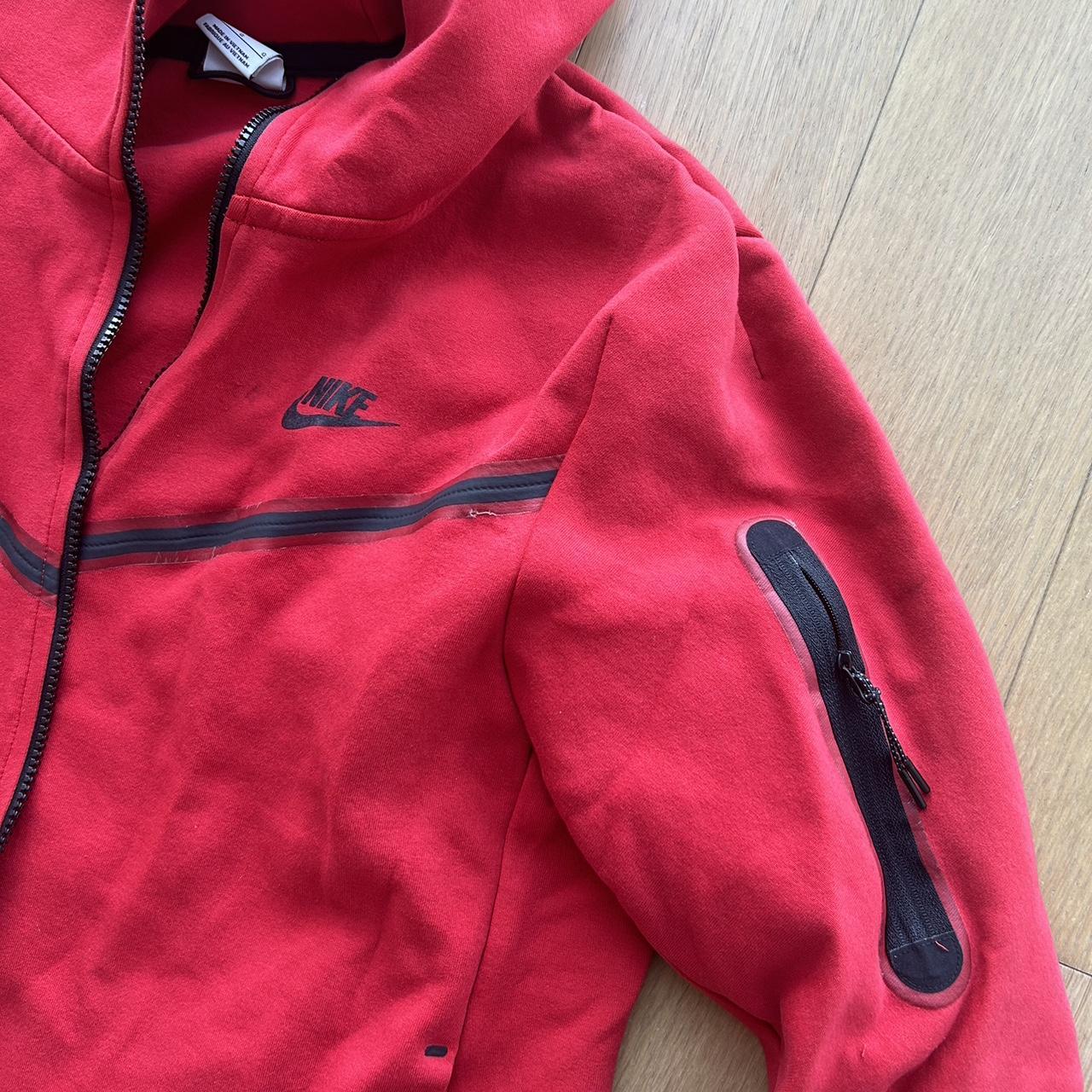 Red Nike Tech Fleece hoodie #NikeTechFleece - Depop