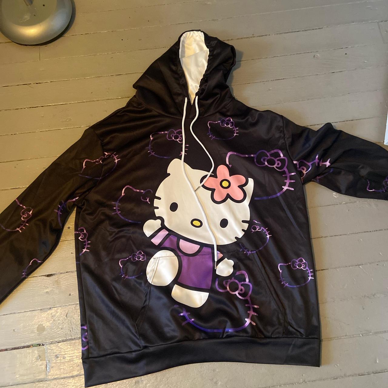 Hello Kitty all over print hoodie w/ cat ears - Depop