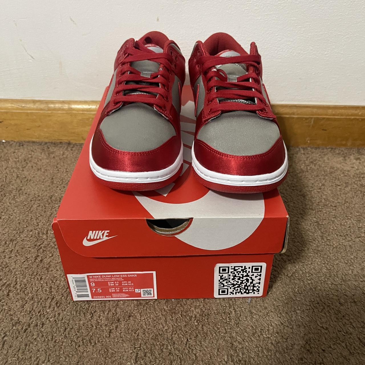 Nike Dunk low satin Red Women’s size 9 - Depop
