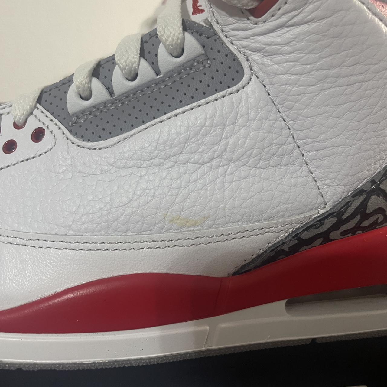 Jordan 3 Fire Red comes with OG box. Small yellow... - Depop