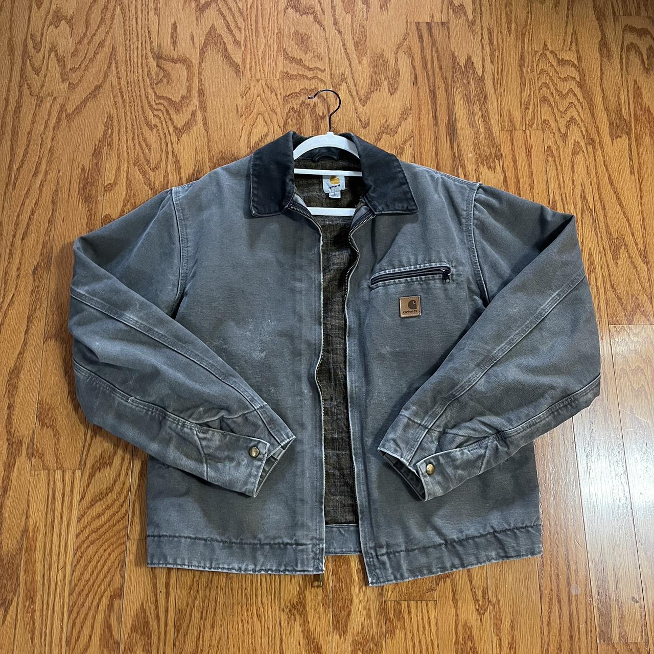 Carhartt Detroit Jacket in Dark Gray. Size L Tall - Depop