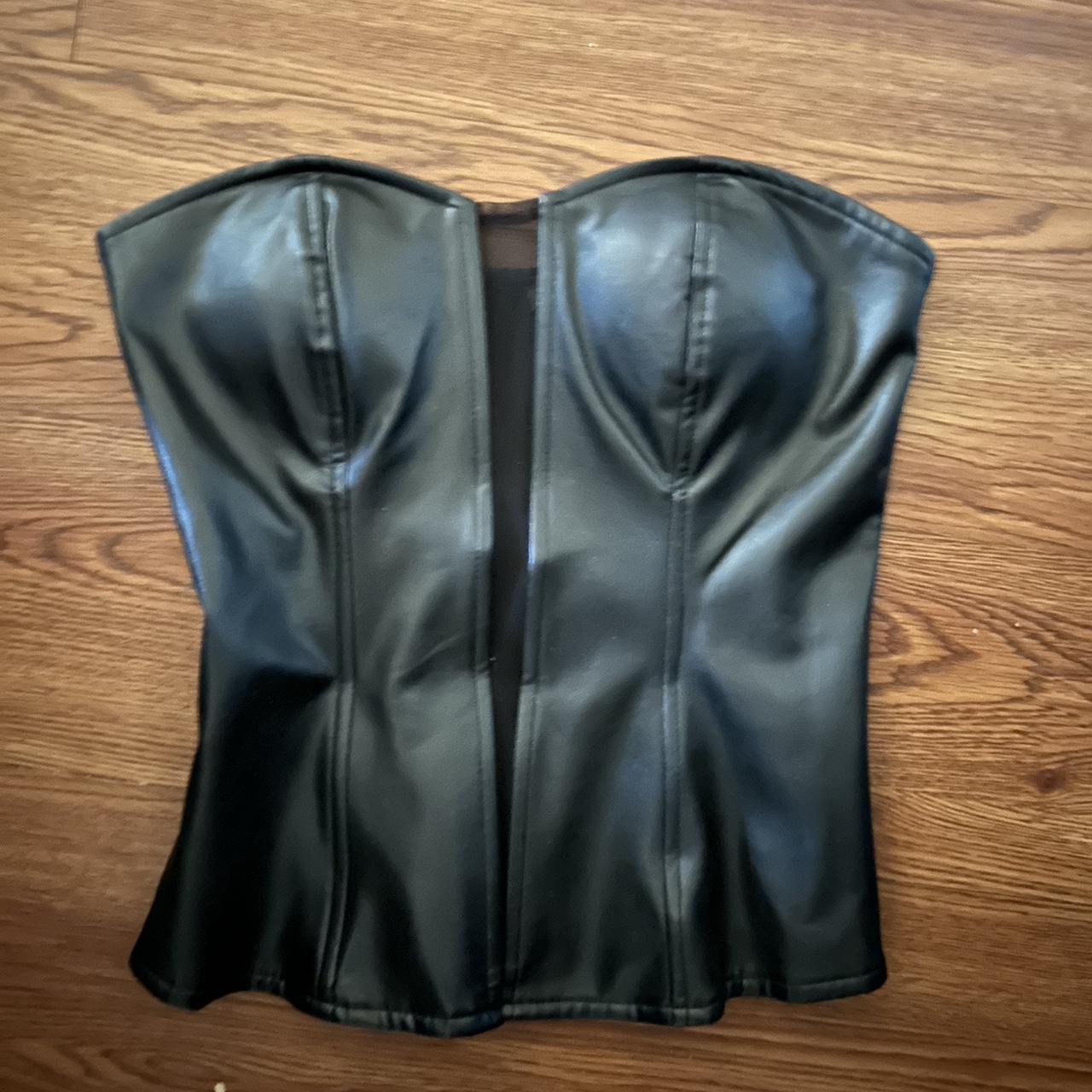 cute black charlotte russe corset with mesh middle.... - Depop