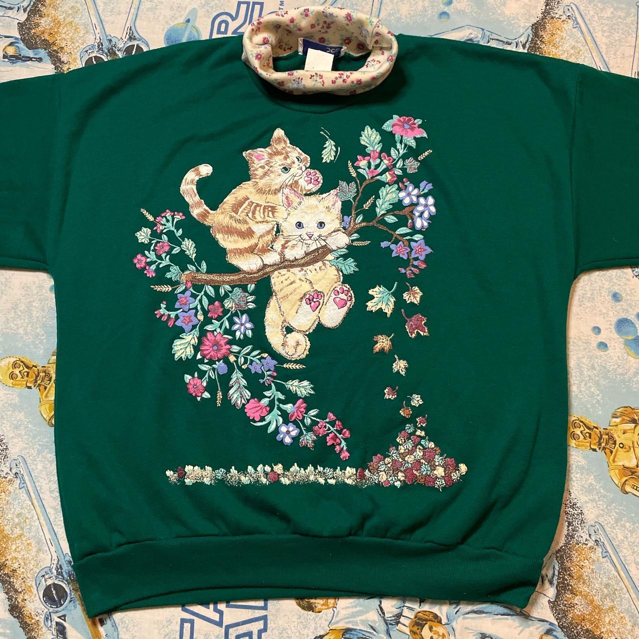 Vintage 90’s Cat 🐱 Graphic... - Depop