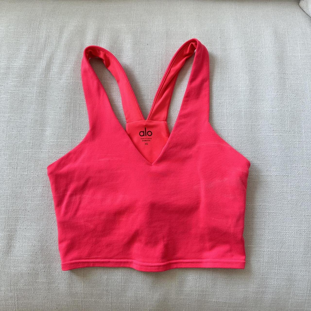 Alo Airbrush Real Bra Tank, bright pink/red/coral... | Depop
