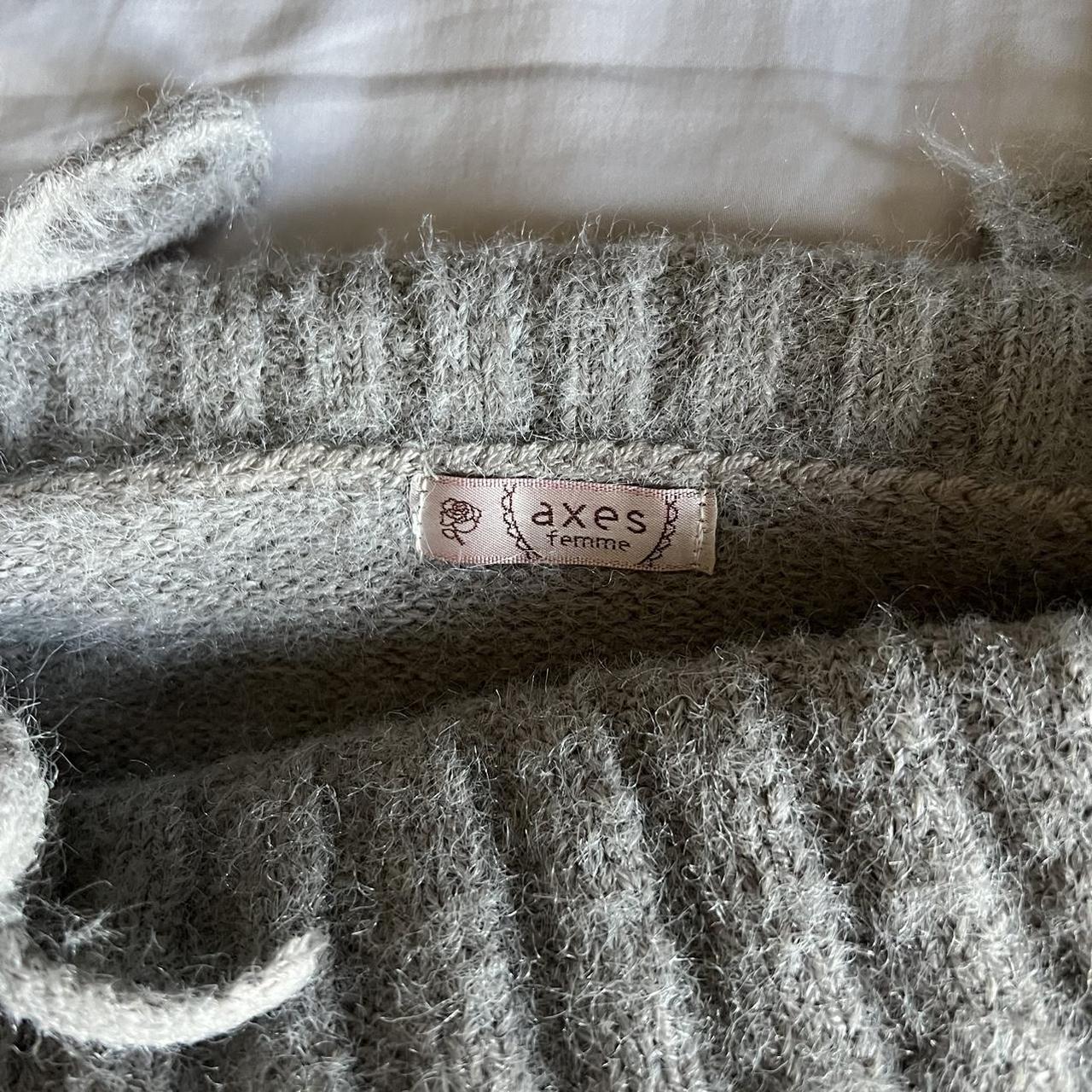 AXES FEMME light gray off the shoulder sweater with... | Depop