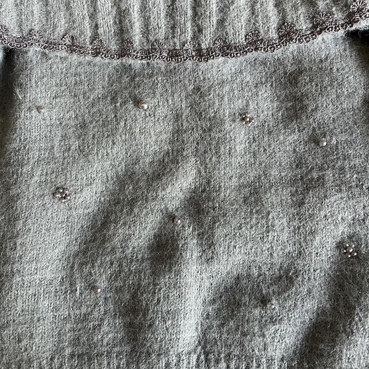 AXES FEMME light gray off the shoulder sweater with... | Depop