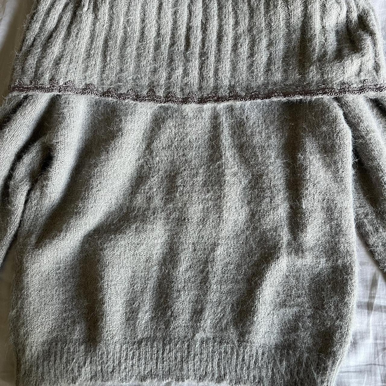 AXES FEMME light gray off the shoulder sweater with... | Depop