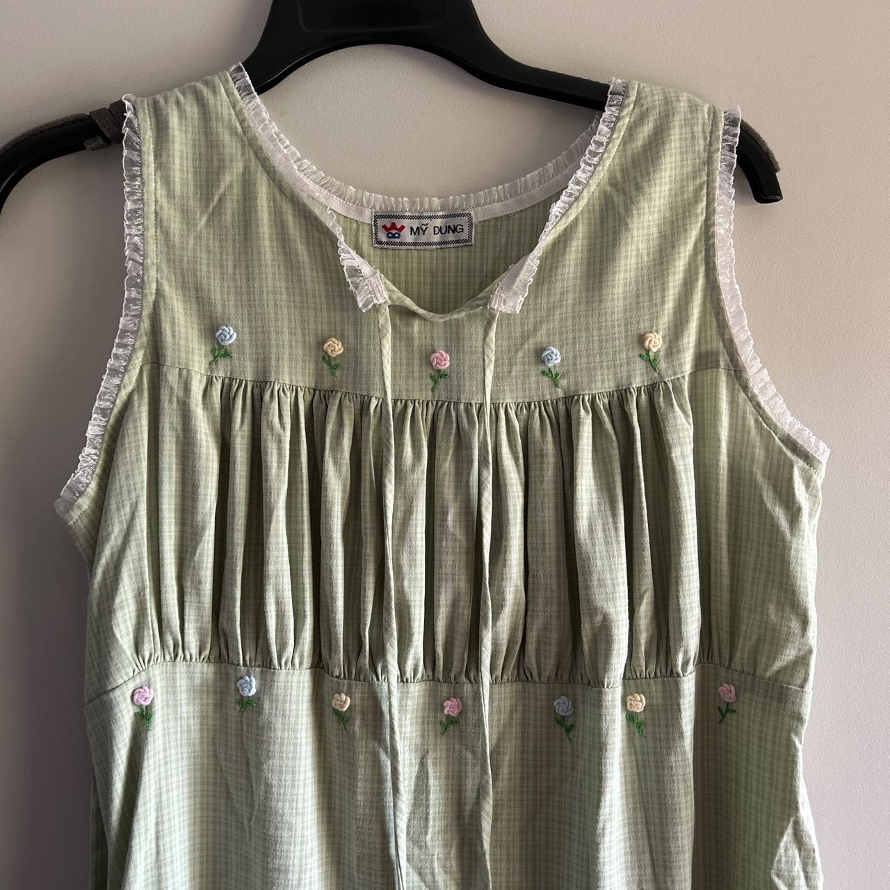 Super cute cottage core green dress! Maxi length!... - Depop