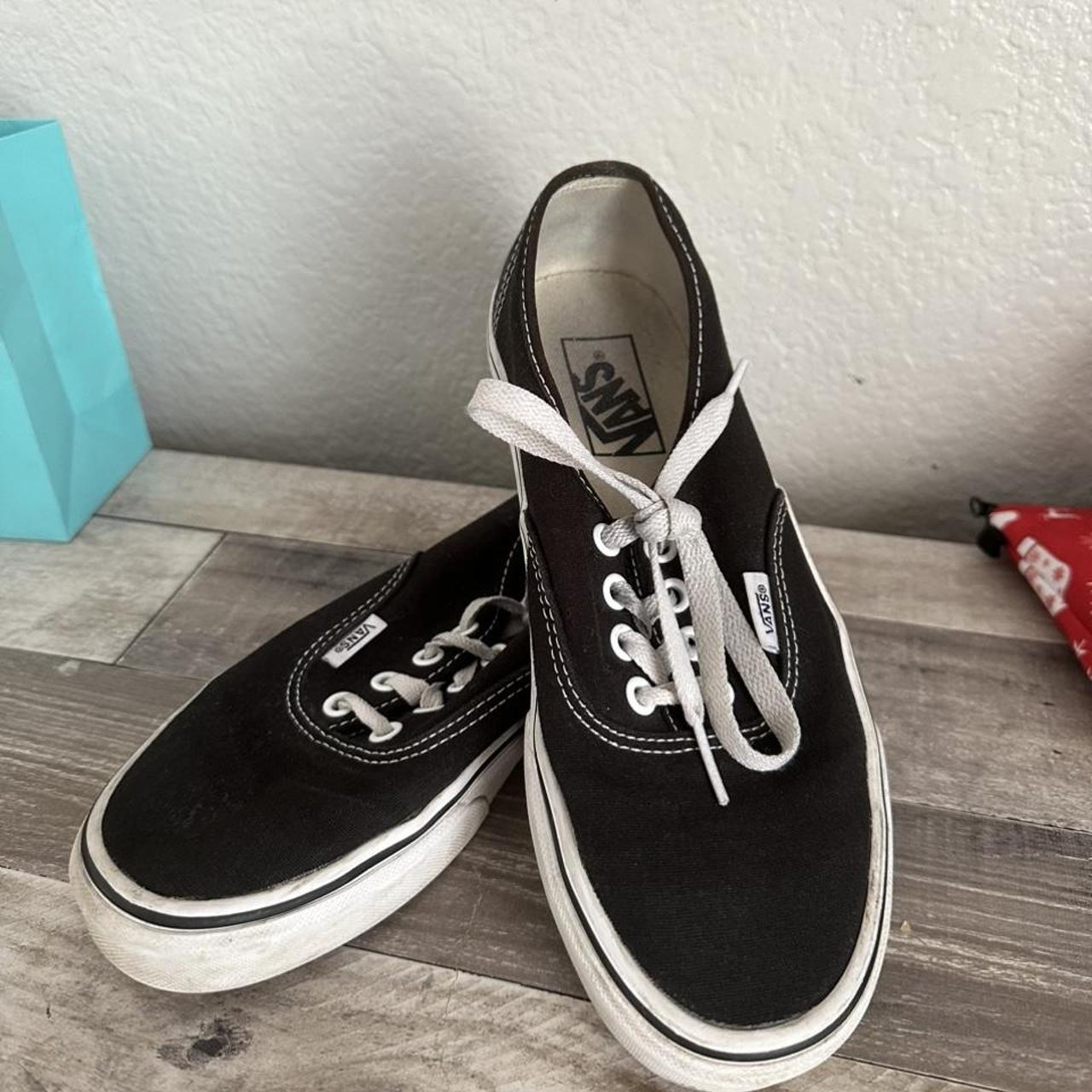 VANS Authentic Black Shoes worn a little bit, marks... - Depop