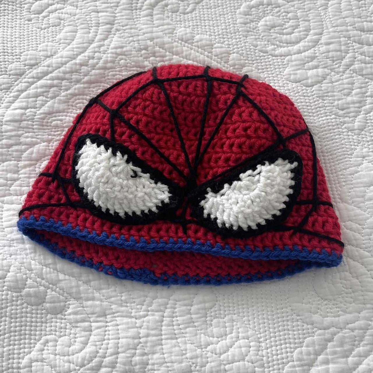 handmade knitted spider-man beanie - Depop