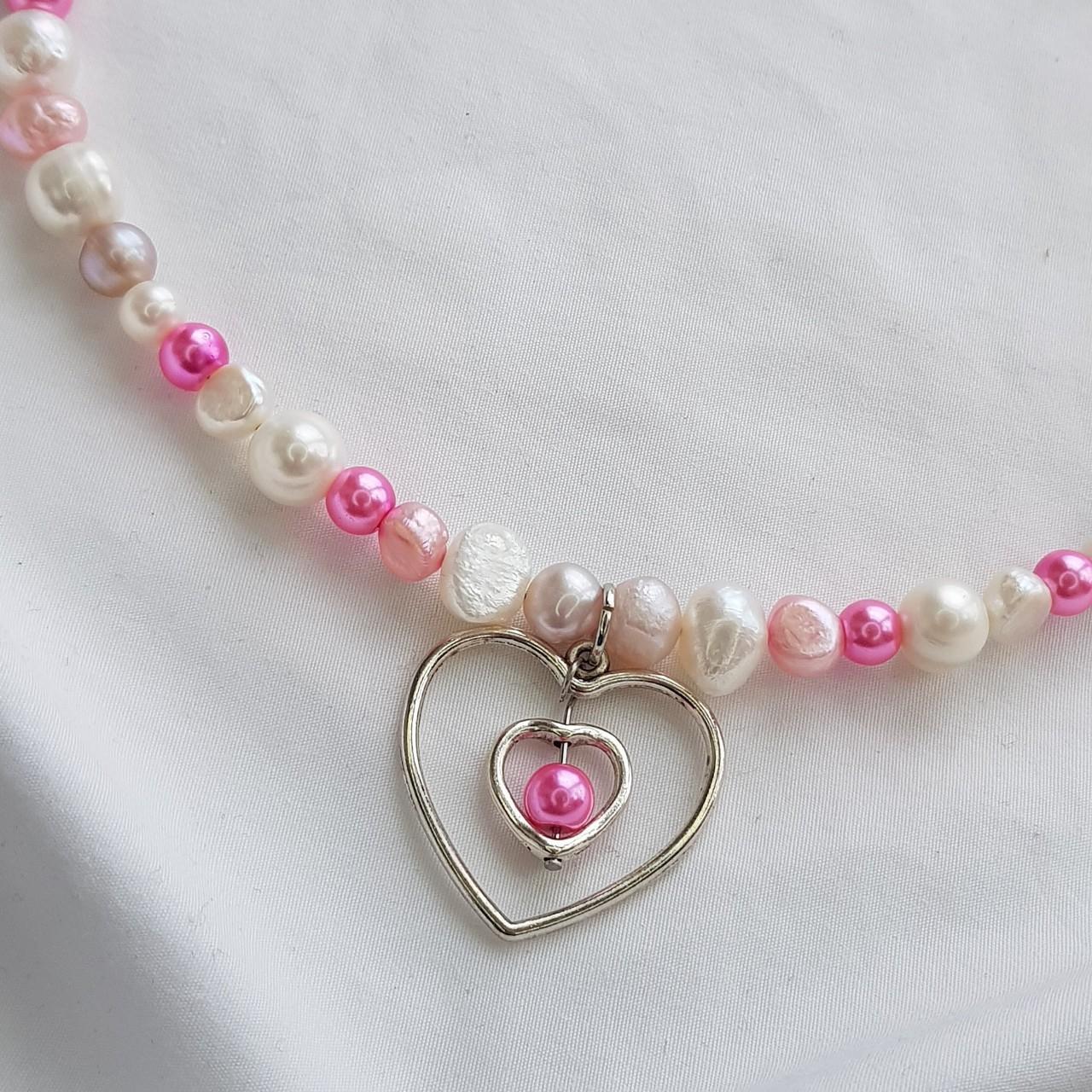 cute pink barbie necklace ♡ handmade by me with... - Depop