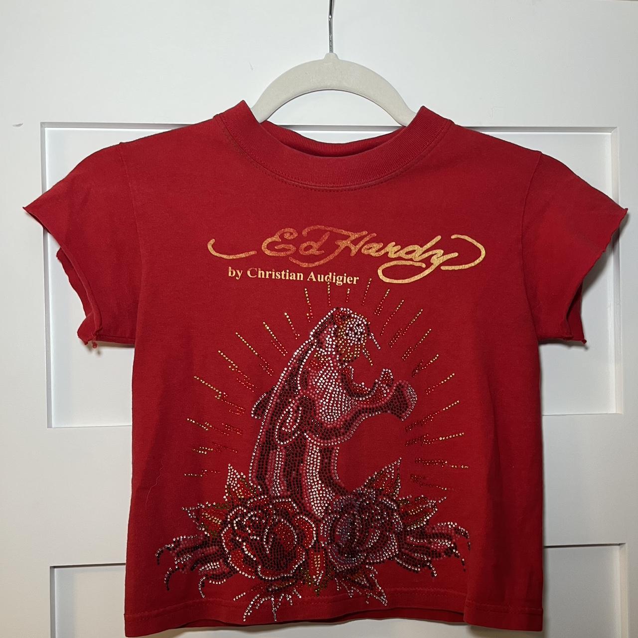 (rare**) Y2K Ed Hardy baby tee ️‍🔥 ️‍🔥 fits size xs... - Depop