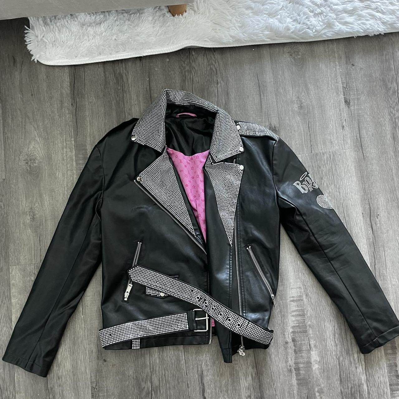 dolls kill bratz faux leather rhinestone jacket fits... - Depop