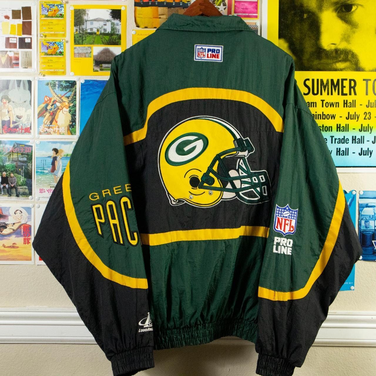 NFL Men's Green and Yellow Jacket | Depop
