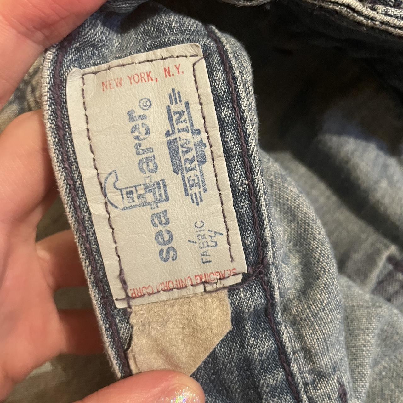 Authentic vintage 70s uniform jeans Awesome worn/... - Depop