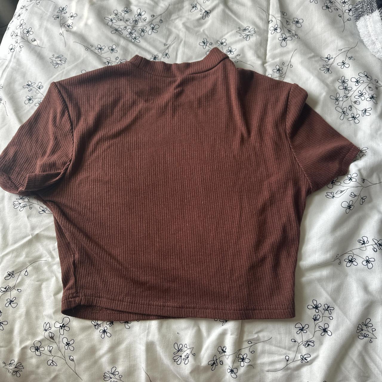 Shien basic brown top, never worn size small #brown... - Depop