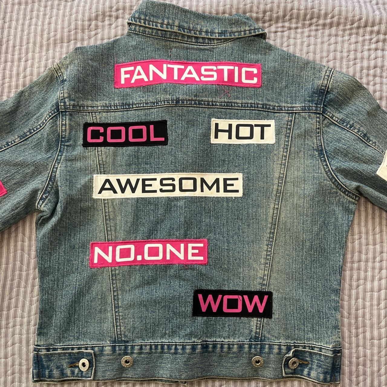 Vintage Wording Patches Denim Jacket 🌈 NO PAYPAL... - Depop