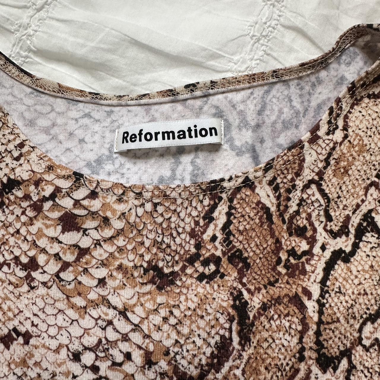 REFORMATION - 2000s style snakeskin print long... - Depop