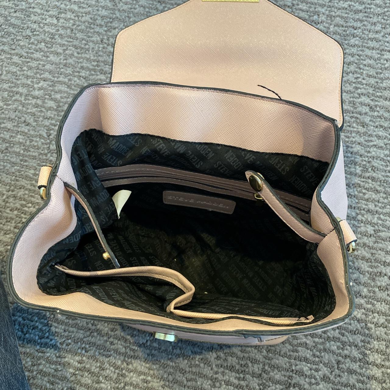 Pink leather Steve Madden backpack/purse - bottom... - Depop