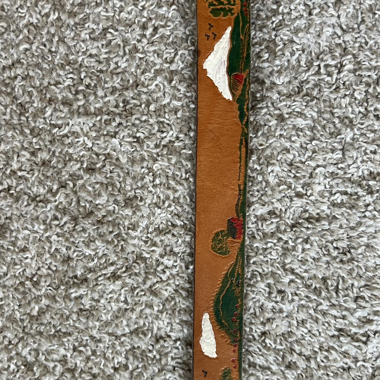 Vintage Leather belt with handmade details - Depop