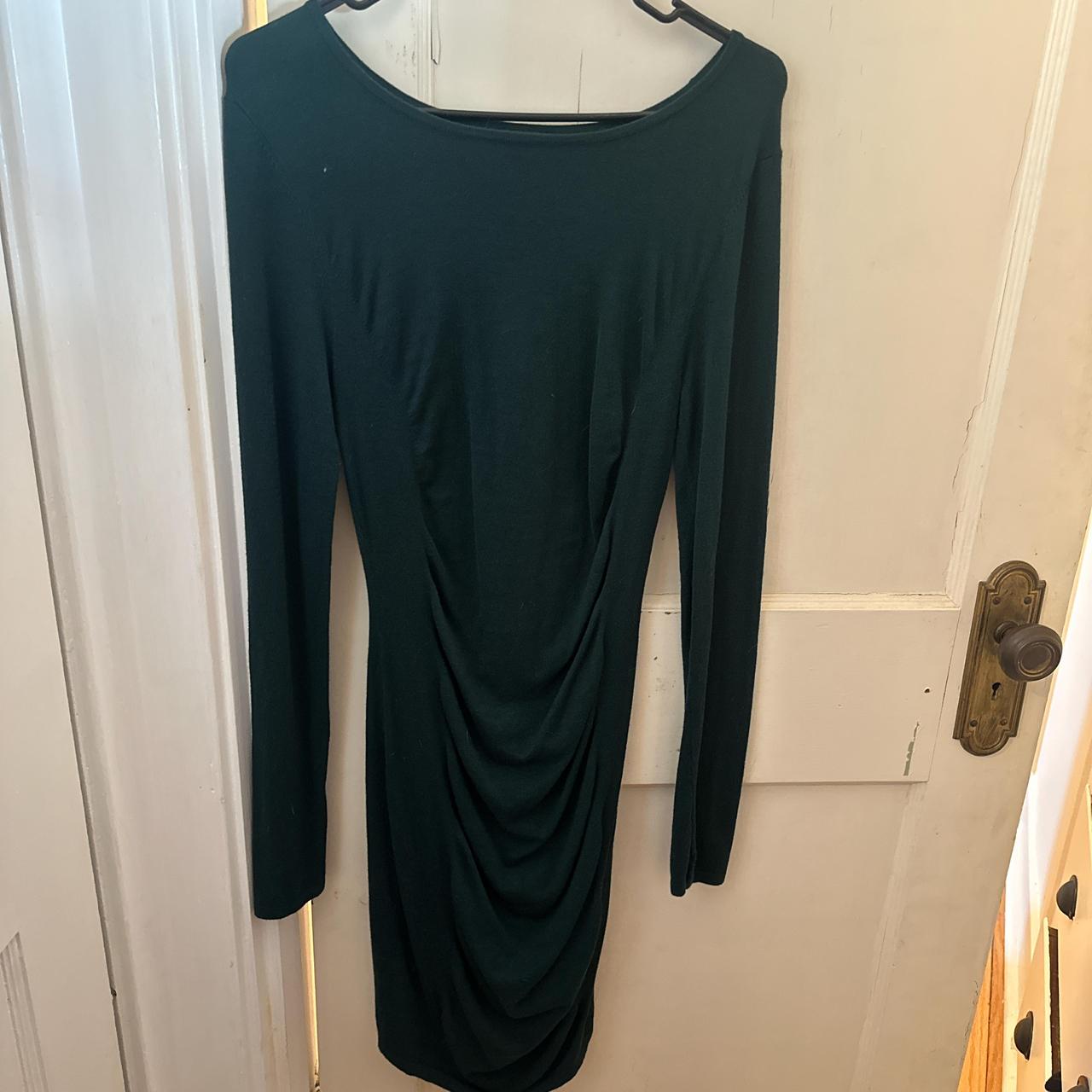 Express long sleeve emerald green body con dress.... - Depop