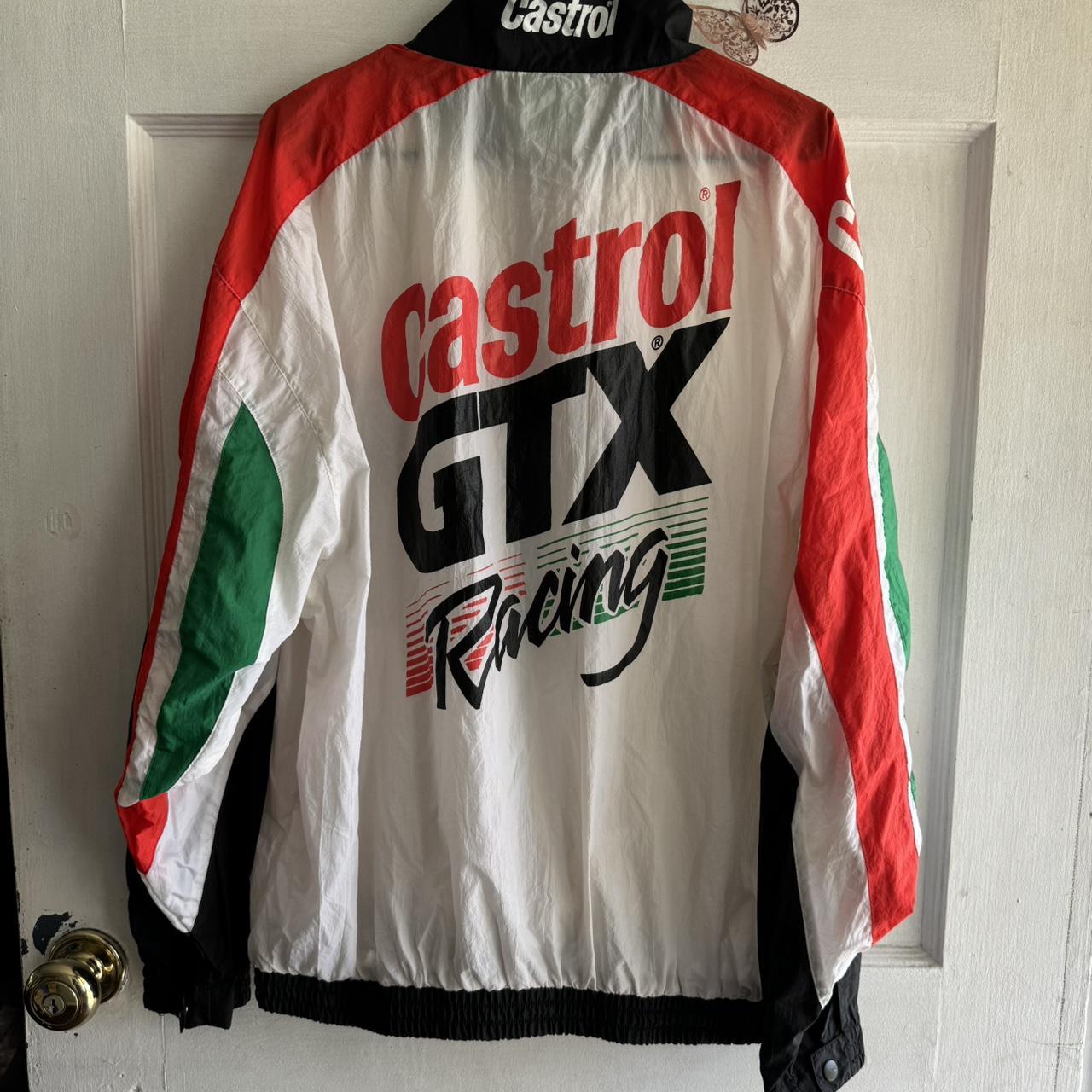Castrol GTX Racing jacket Windbreaker . . . red... | Depop