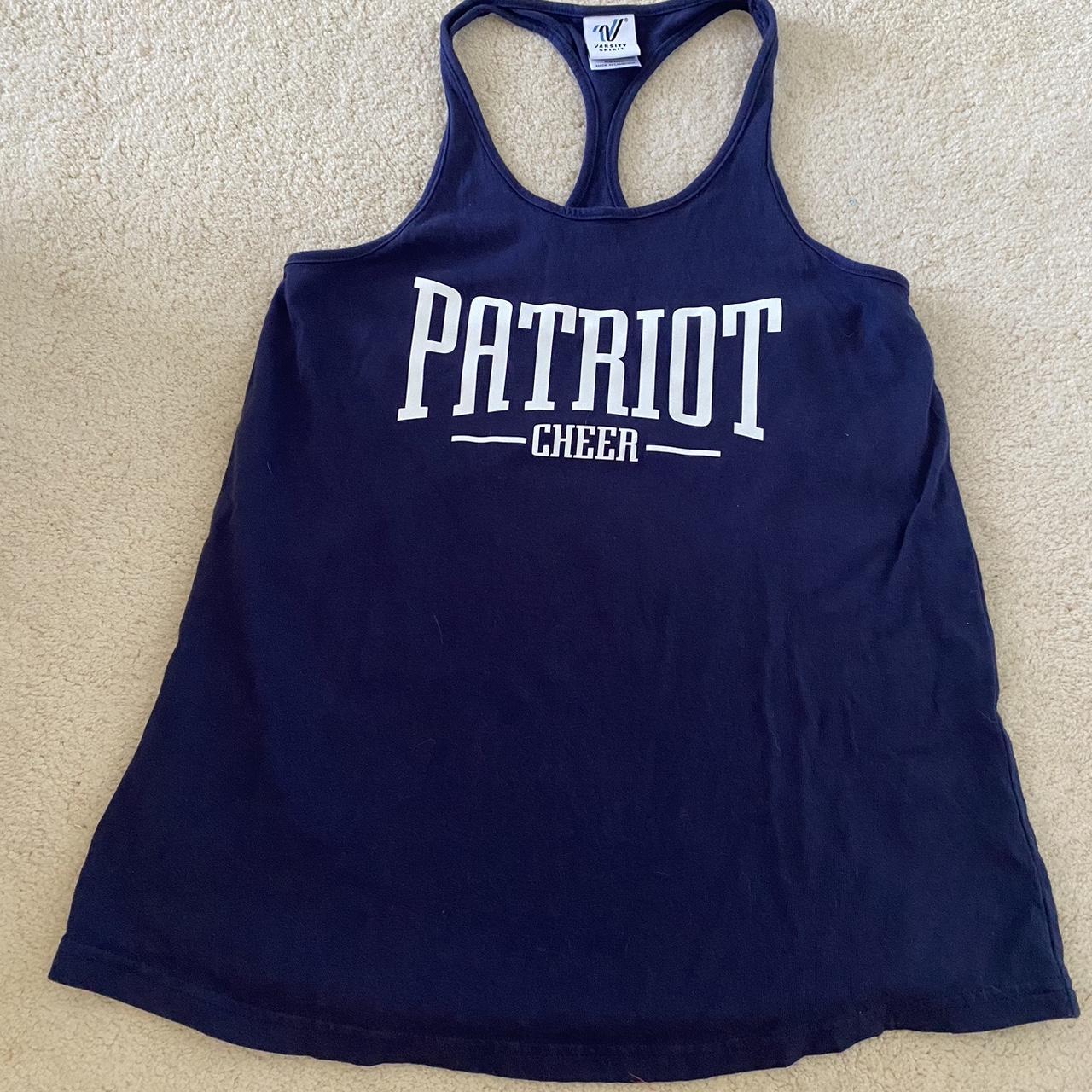 Varsity Spirit Patriot Cheer Navy Razorback Tank Top... - Depop