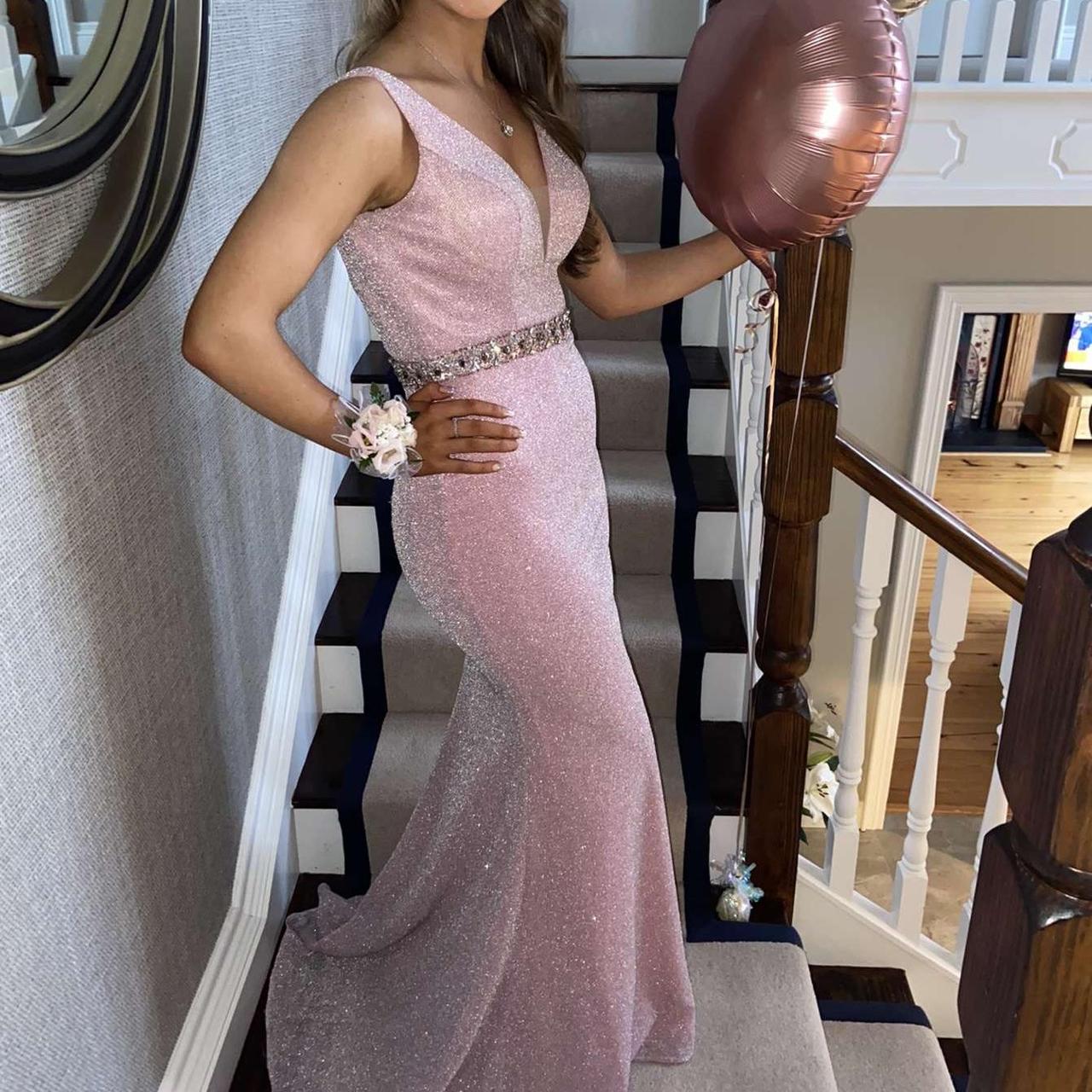 Gorgeous pink sparkly formal/ debs dress In perfect... - Depop