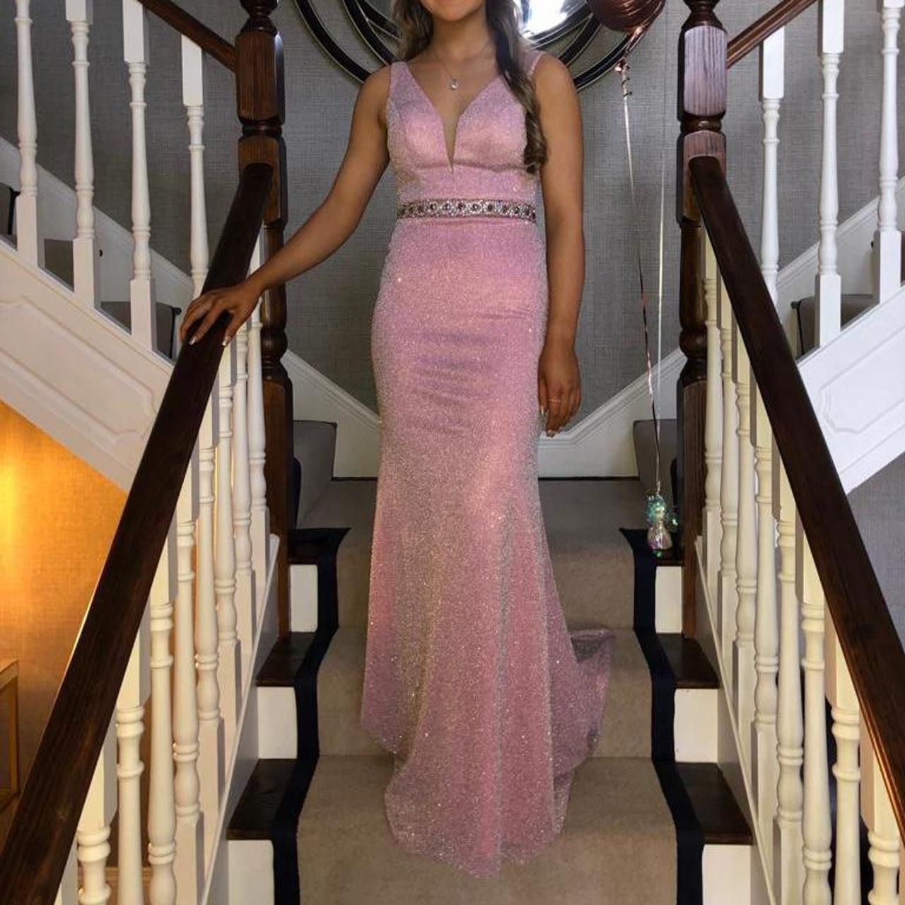 Gorgeous pink sparkly formal/ debs dress In perfect... - Depop