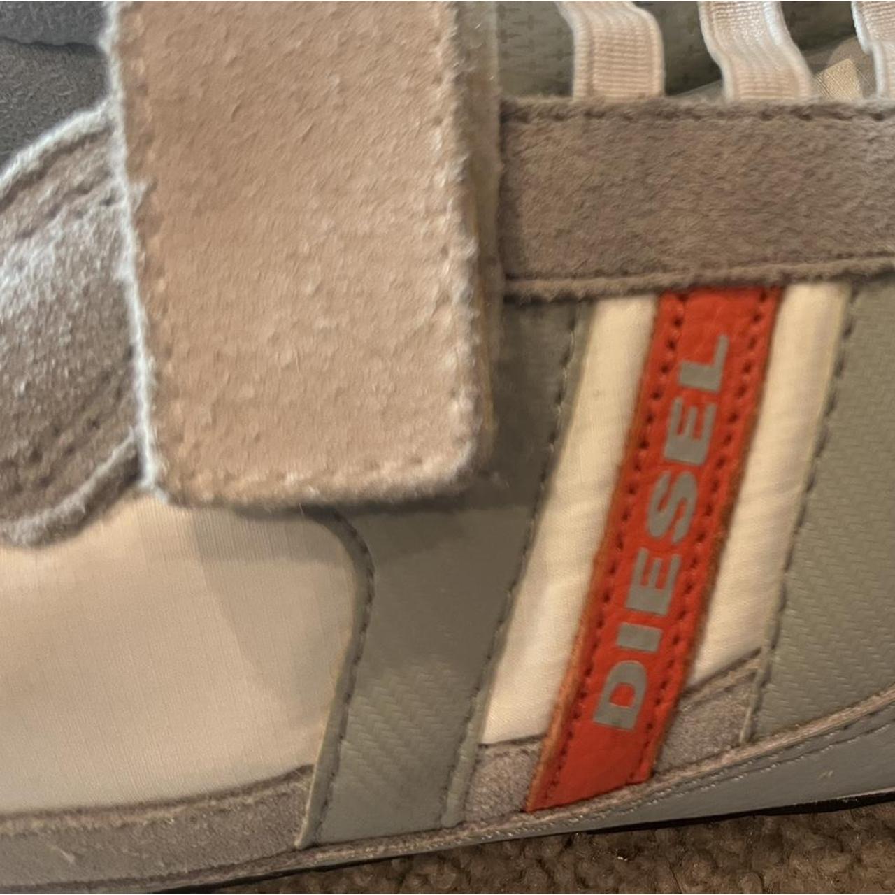 Diesel Women's Grey and White Trainers | Depop