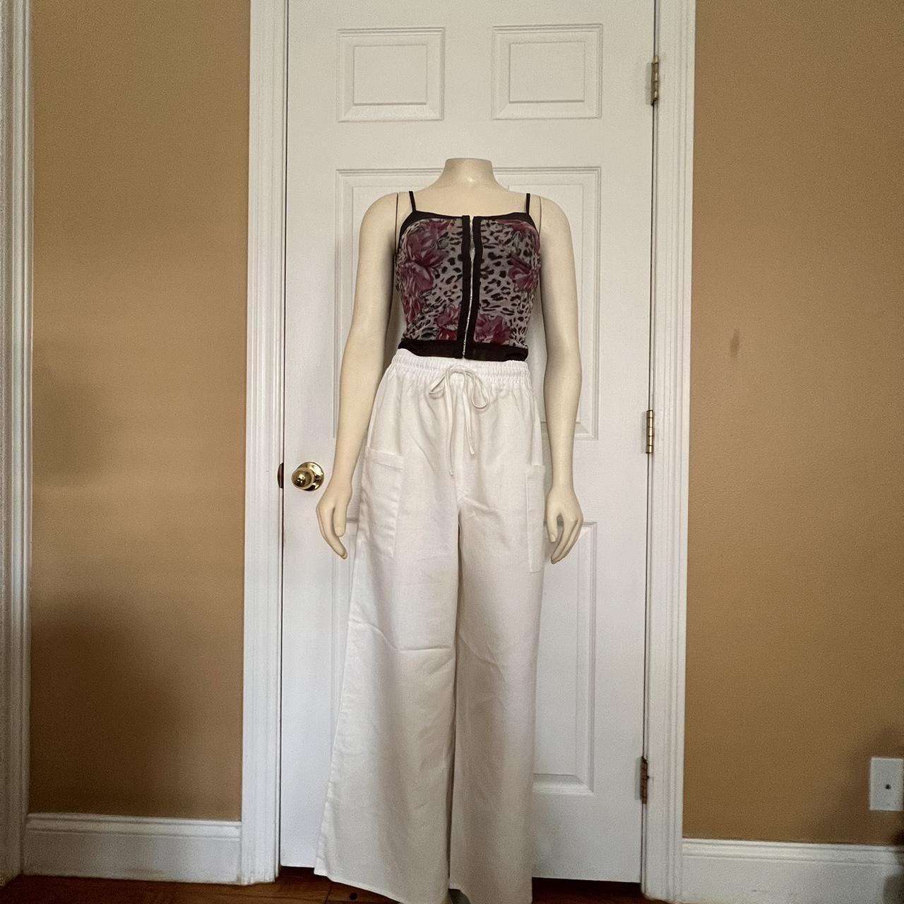 Brand new princess Polly brunie Pants white PP label... - Depop