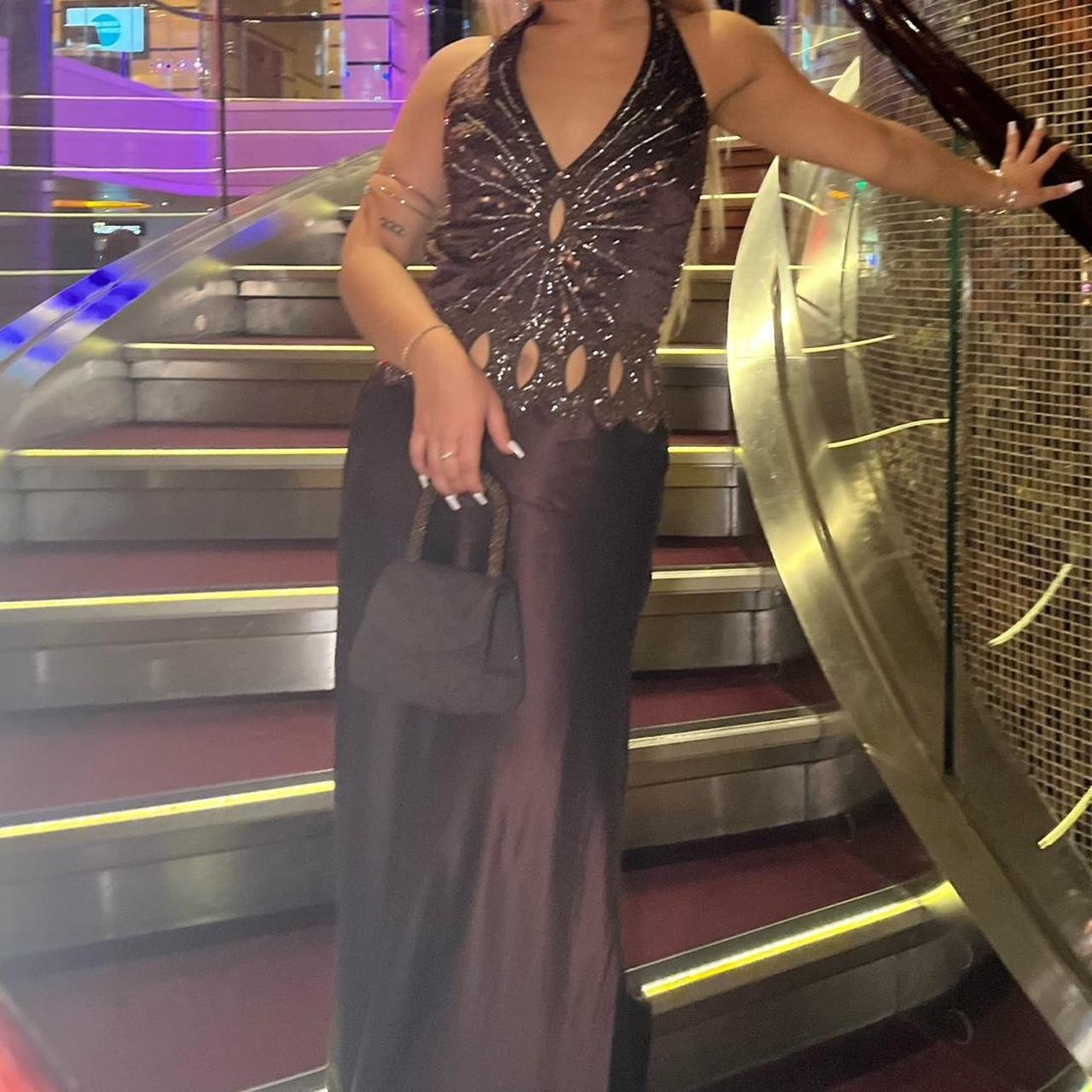 Vintage y2k silk prom/formal dress in beautiful... | Depop