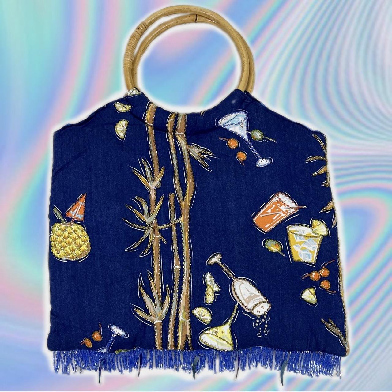 American Vintage Women's Blue and Yellow Bag | Depop