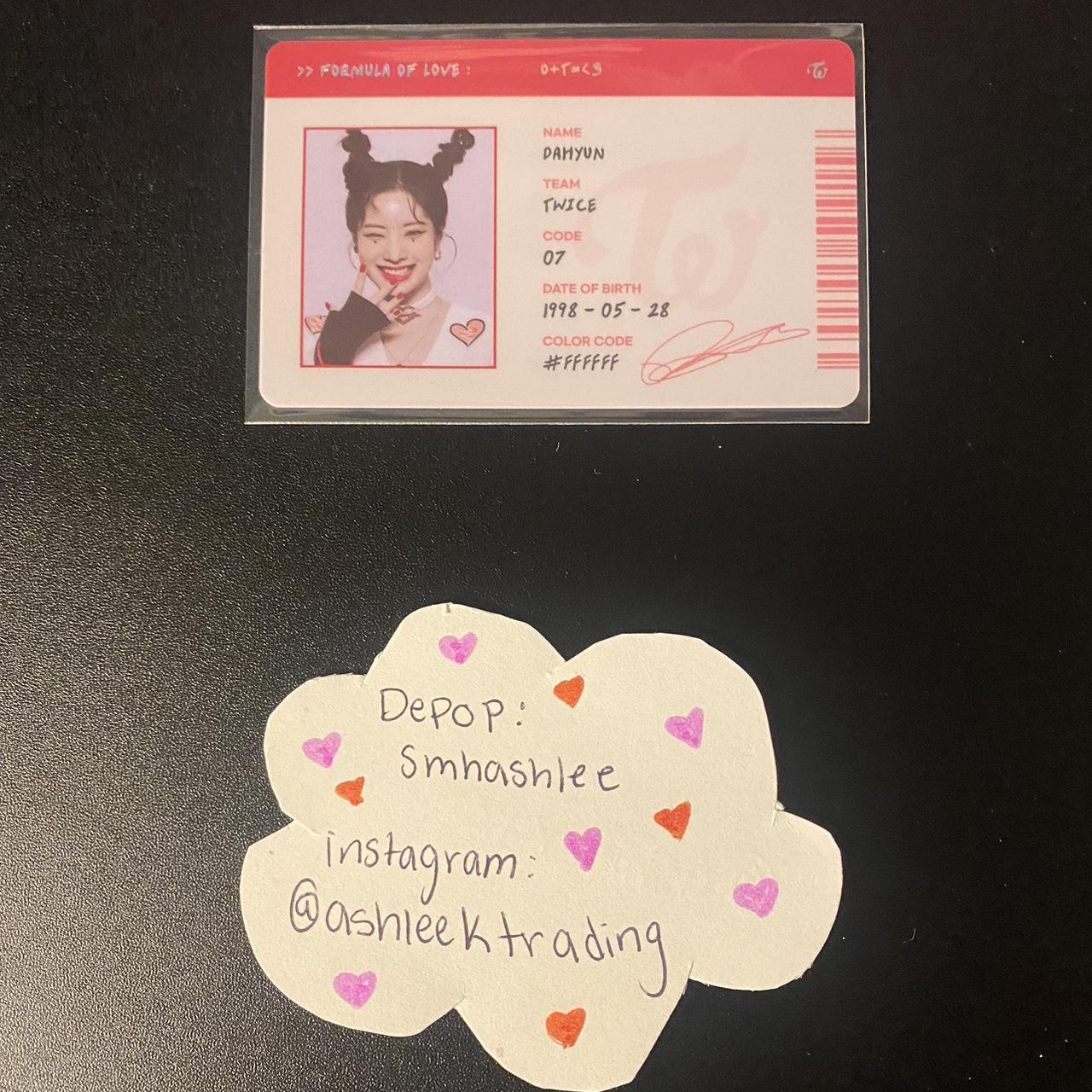 dahyun formula of love id card twice kpop #twice #kpop - Depop