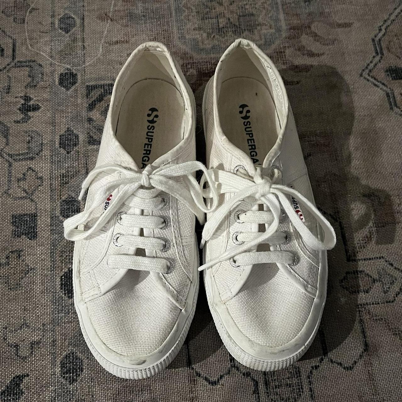 White Superga 2750 Cotu Classic sneakers in good... - Depop