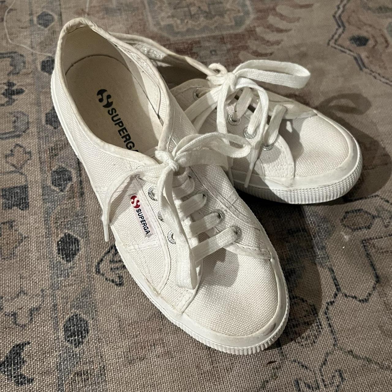 White Superga 2750 Cotu Classic sneakers in good... - Depop