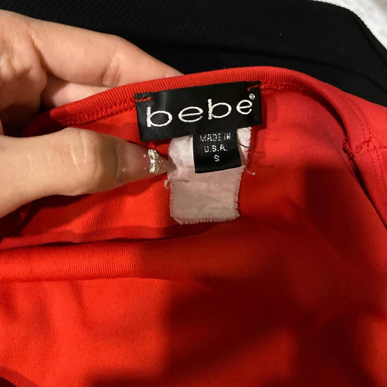 red bebe blouse super stretchy and fitted material... - Depop