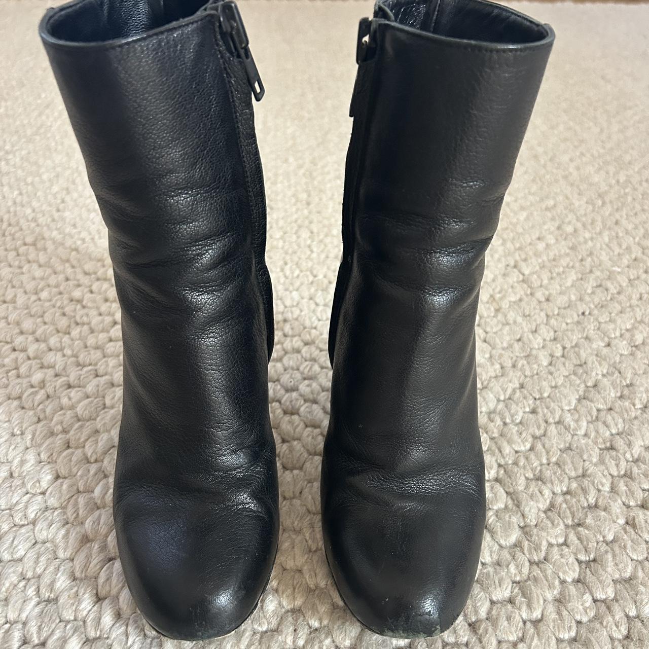 Scanlan Theodore black leather ankle boots with... | Depop