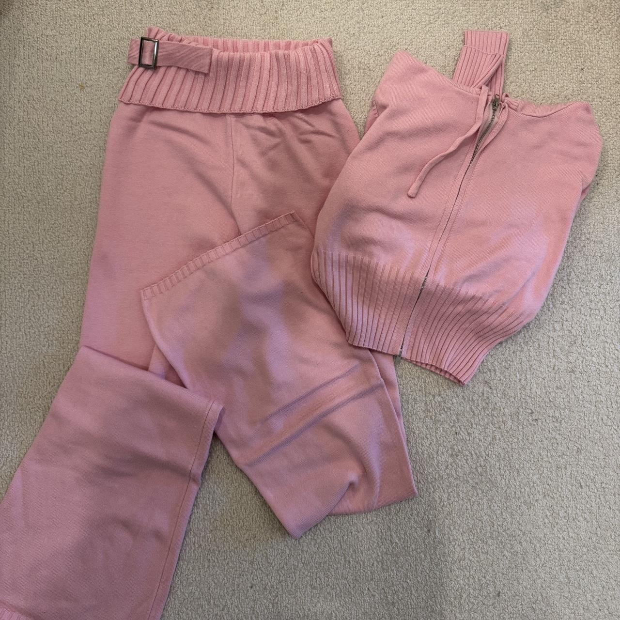 super cute soft pink set size S #pinkset #sweatset - Depop