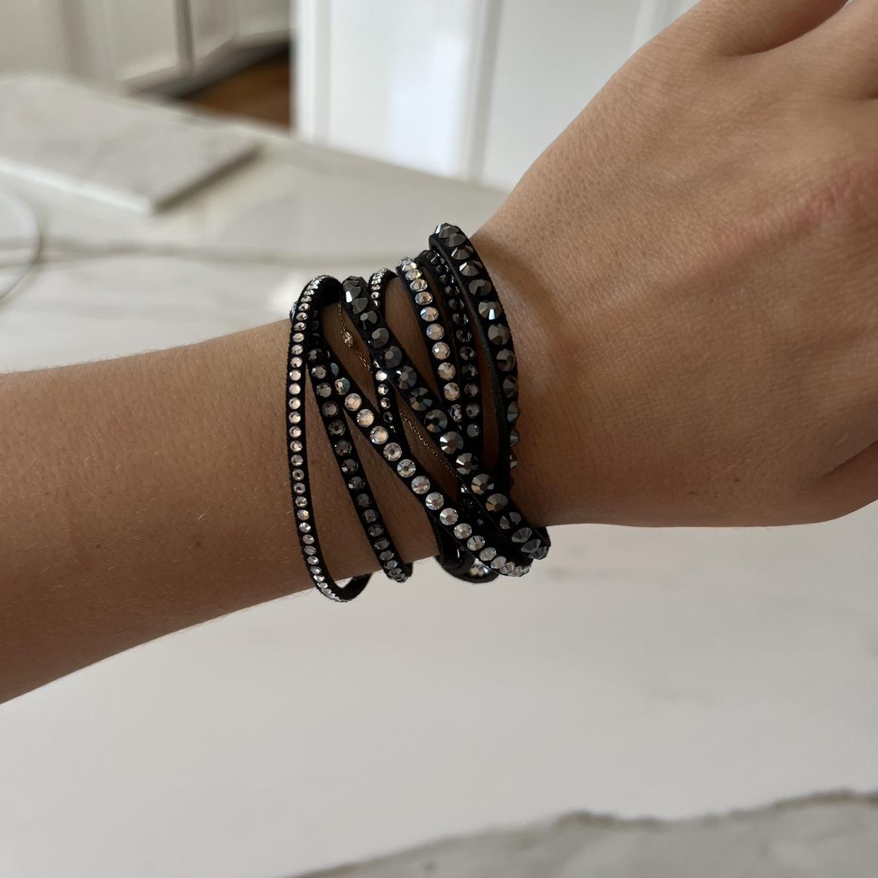 Swarovski Crystal Wrap Bracelet Black Edgy piece