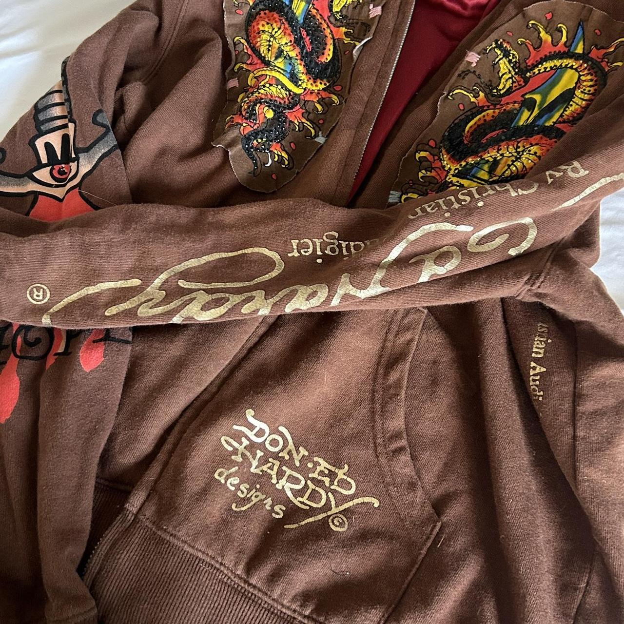 vintage 2000’s Ed Hardy sweater grunge emo graphics... - Depop