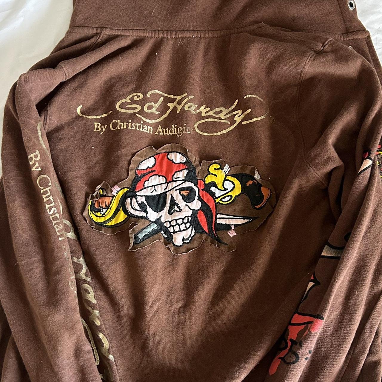 vintage 2000’s Ed Hardy sweater grunge emo graphics... - Depop