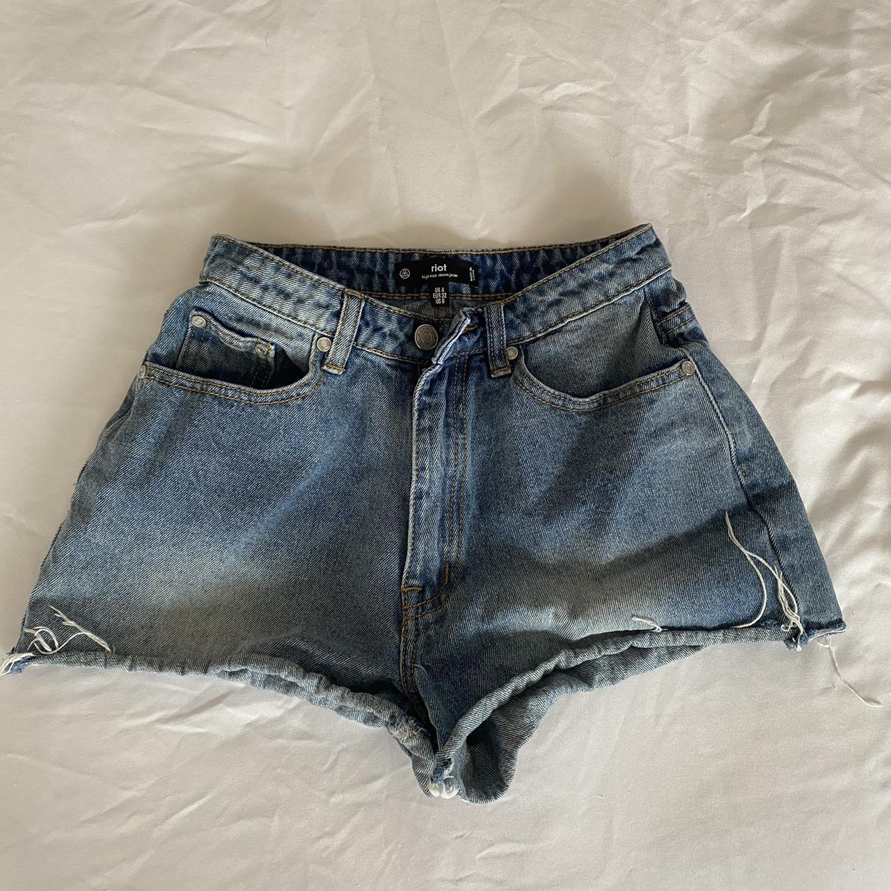 Missguided Denim Shorts (High Rise Mom Shorts) Size... - Depop