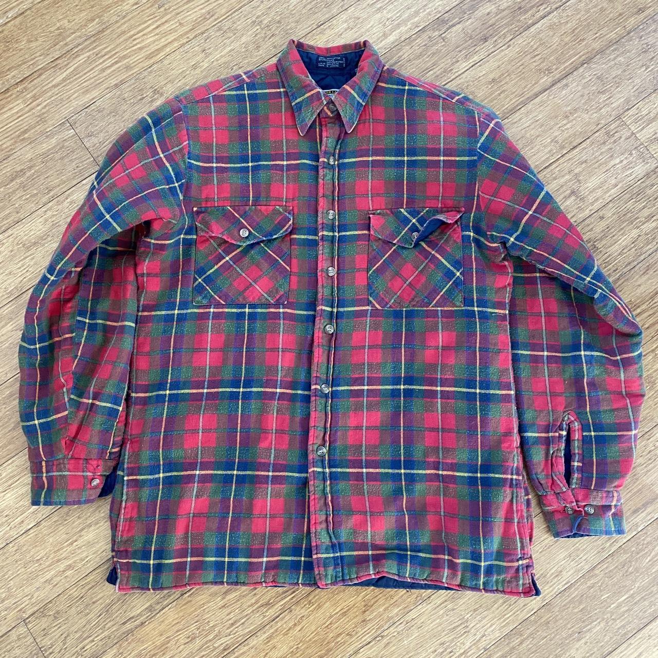 Vintage 80s-90s insulated flannel hunting shirt. ... - Depop