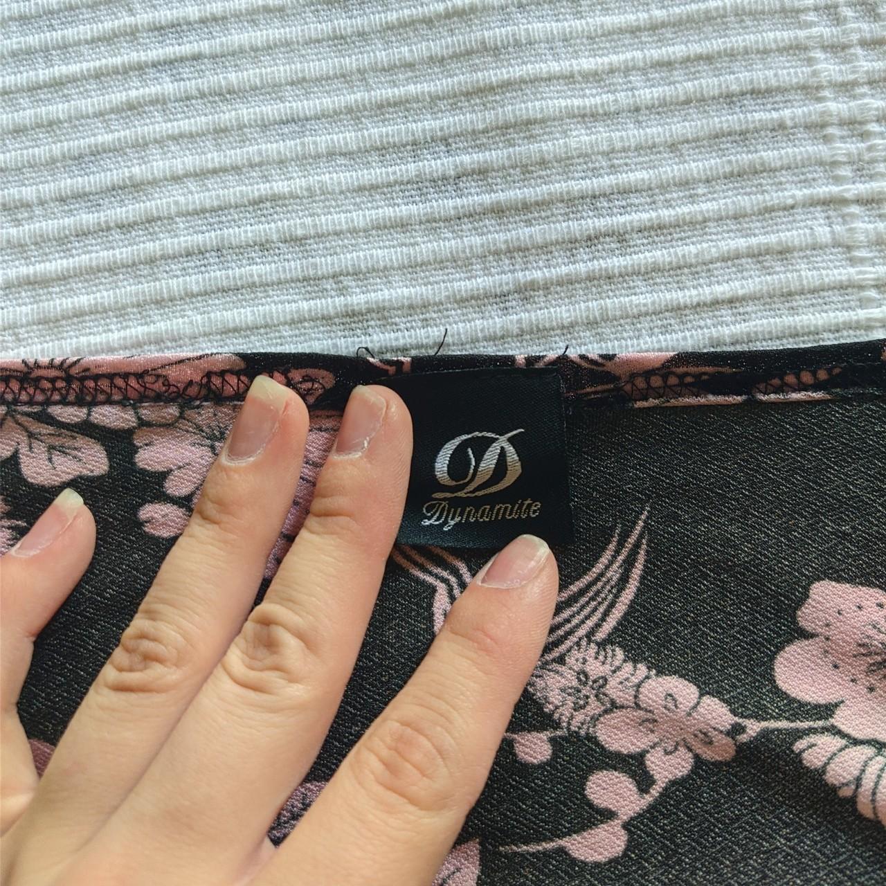 vintage y2K 2000s d dynamite pink and black floral... - Depop