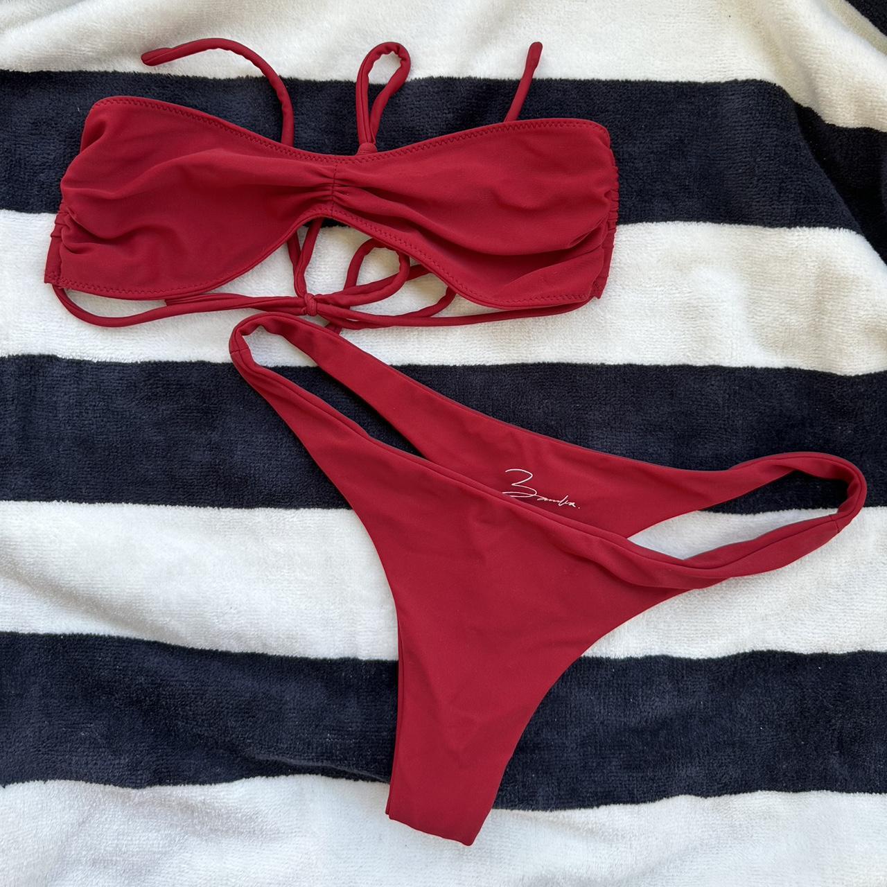 BAMBA cherry red bikini set. Top is the Farrah top... | Depop