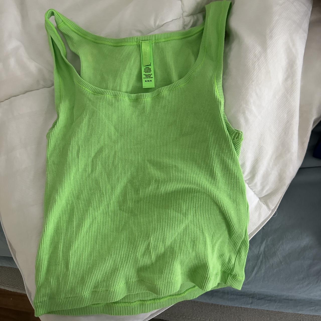 SKIMS neon green tank Size: medium Prob worn twice - Depop