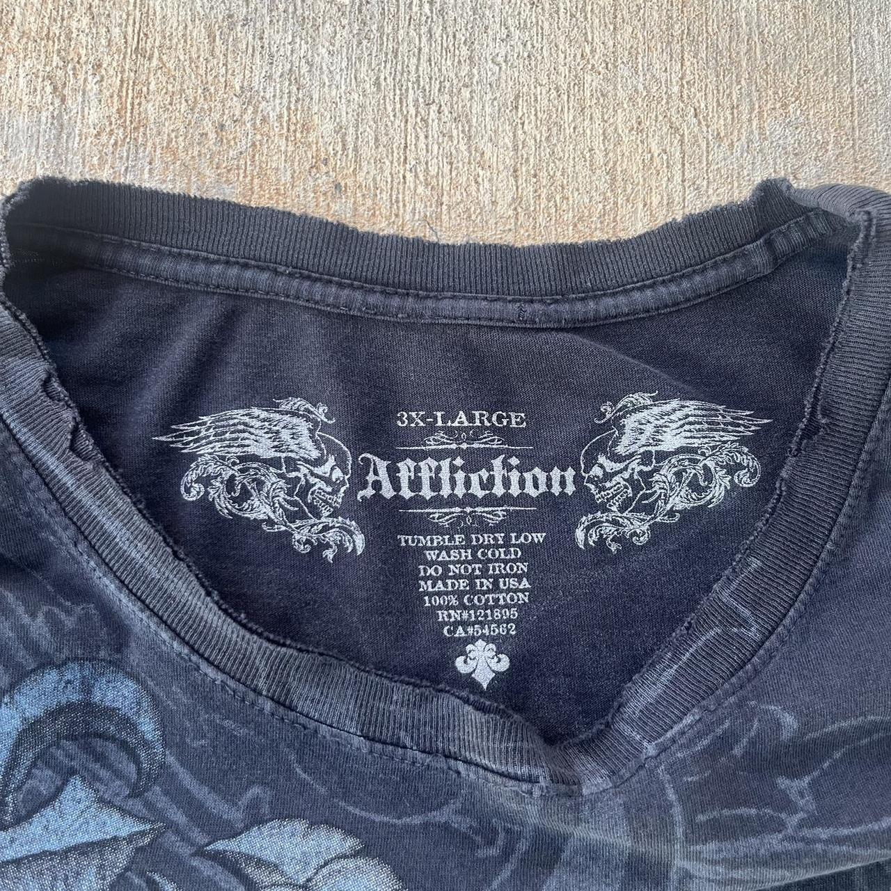 Y2k Crazy Affliction Grunge Shirt ! All flaws are... - Depop