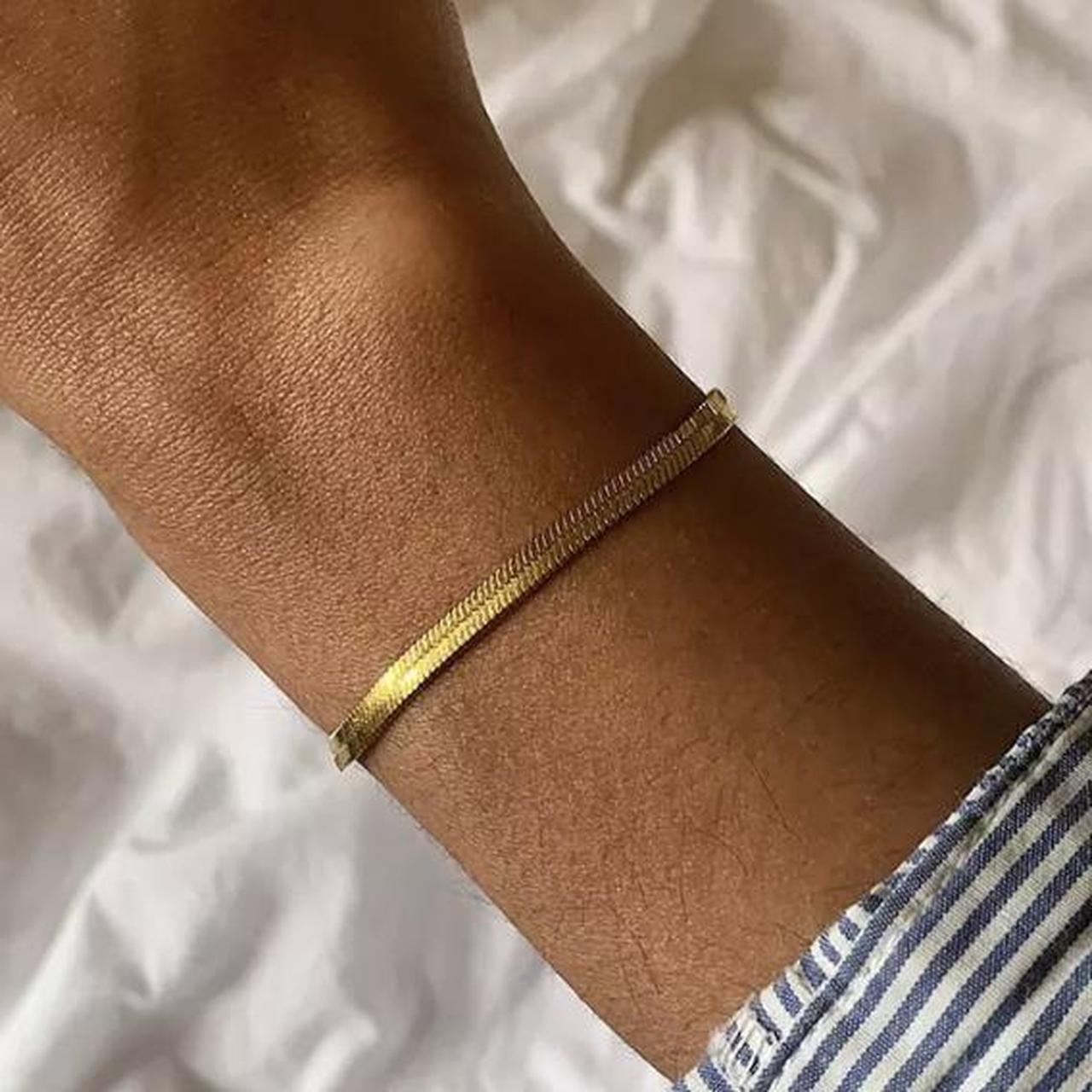 Classic gold snake chain bracelet. Sample... - Depop